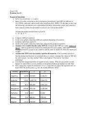 Analyzing GDP And Capital Across Countries Econ 3150 Problem Course Hero