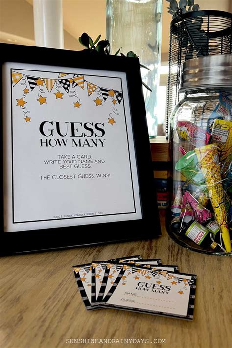Guess How Many New Years Eve Party Game Sunshine And Rainy Days