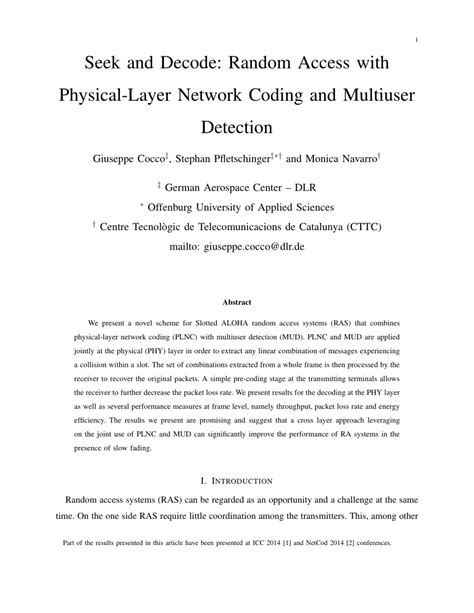 pdf seek and decode random access with physical layer network coding