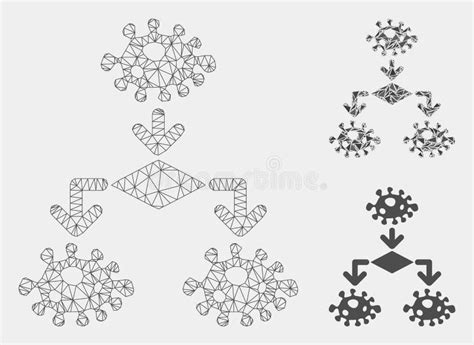 Epidemic Growth Scheme Vector Mesh Wire Frame Model And Triangle Mosaic