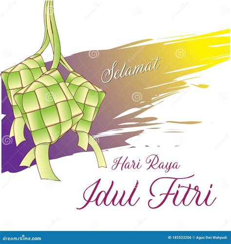 Illustration Of Happy Day Idul Fitri Greeting Card With Vector Of