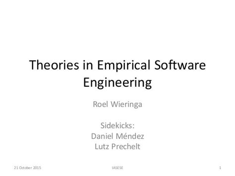 Theories In Empirical Software Engineering