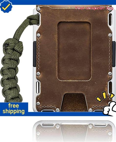 Bifold Aluminum Wallets For Men Leather Rfid Blocking Tactical Wallet