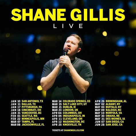 Shane Gillis Tour 2025 Parking Tickets Schedule And More