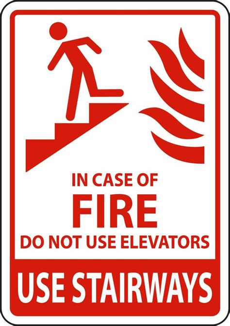 In Case Of Fire Do Not Use Elevators Sign 21767951 Vector Art At Vecteezy