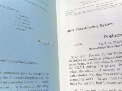 1978 Bell System Technical Journal Unix Computer Vol576pt2 Pb Atandt Rare 1841006440