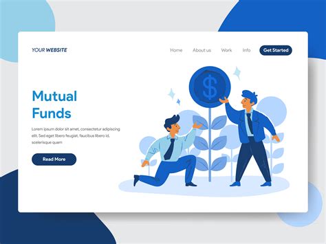 Landing Page Template Of Businessman And Mutual Funds Illustration