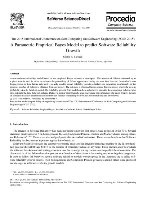 pdf a parametric empirical bayes model to predict software