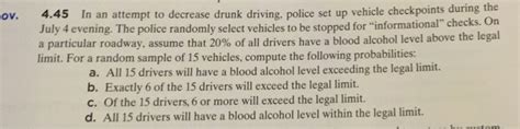 Solved In An Attempt To Decrease Drunk Driving Police Set
