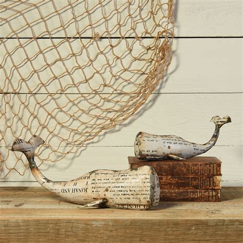 Large White Reclaimed Metal Whale By Homart Seven Colonial
