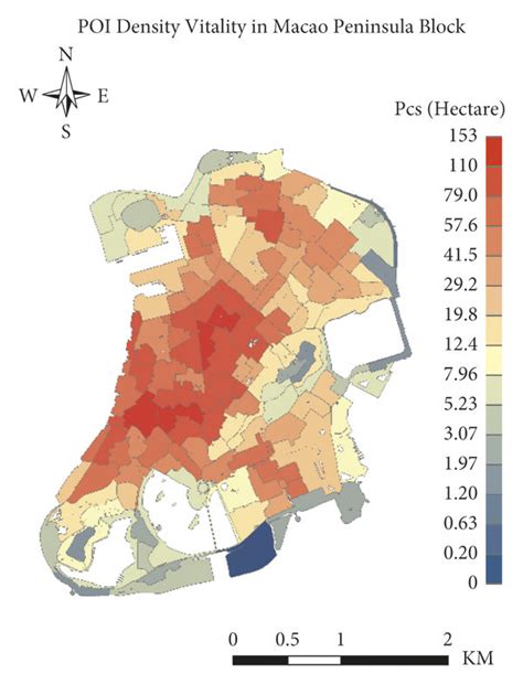 Map Of Poi Density Patterns In Macao Peninsula Block A Poi Density Download Scientific
