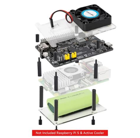 Le Kit Sunfounder Pipower 3 Est Une Solution Ups Pour Le Raspberry Pi 5 Sbc