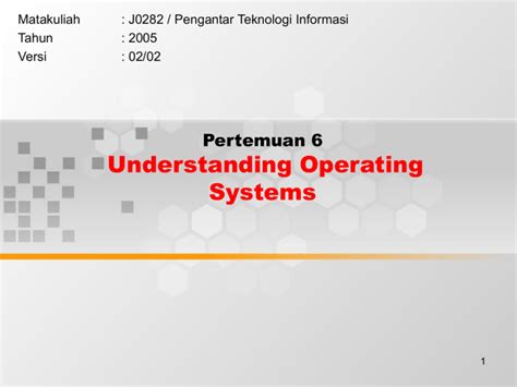 Understanding Operating Systems Pertemuan Matakuliah