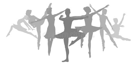 Bailarinas De Silueta Bailarinas De Ballet Posa Siluetas Ilustración