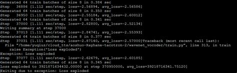 Wavenet Train Py Loss Exloded Issue 372 Rayhane Mamah Tacotron 2