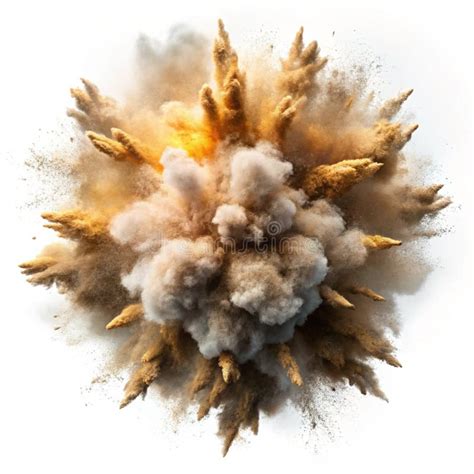 Exploding Cloud Of Dust Isolated On White Background Stock Illustration
