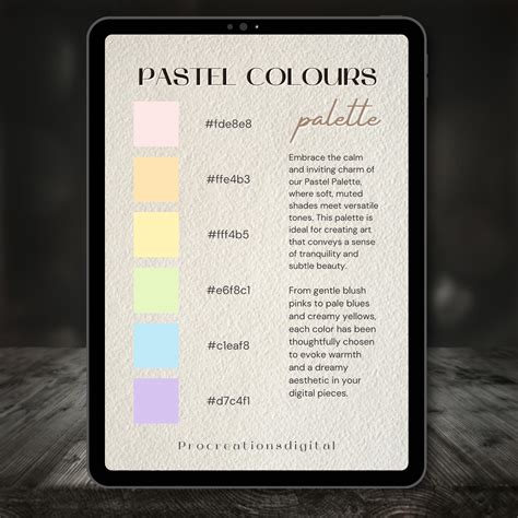 Pastel Colors Procreate Palette 30 Dreamy And Soft Hues For Whimsical