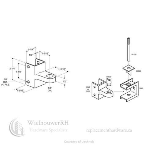 3540 Hinge Bracket 1 14 Post M Wielhouwer Replacement Hardware