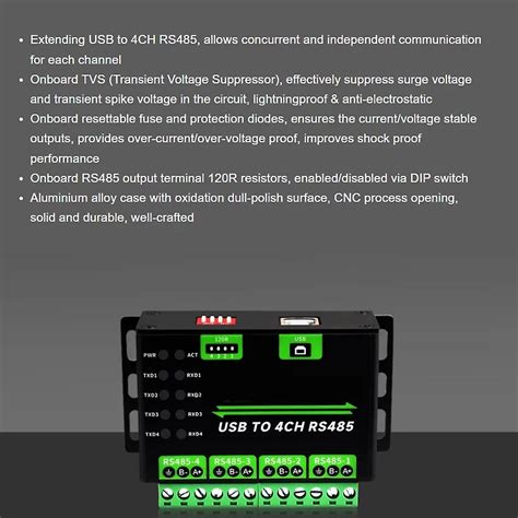 Usb To 4 Way Rs485 Converter Industrial Grade For Multi System Compatibility Fruugo UK