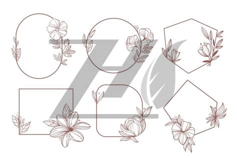 دانلود وکتور مجموعه 6تایی قاب طرح گل دانلود رایگان فایل لایه باز، Psd، وکتور، لوگو و موکاپ