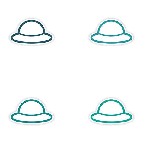 흰색 배경 벡터에 스티커 영국 모자 세트 Ai Eps Uidownload