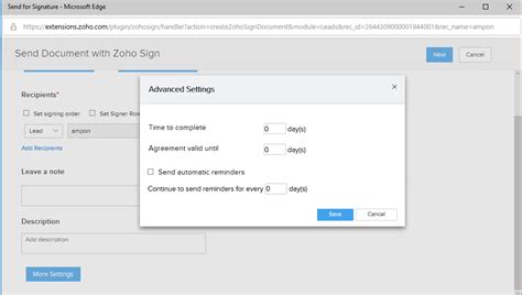 Zoho CRM Integration Zoho Sign