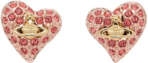 Vivienne Westwood Rose Gold Tiny Heart Earrings Vivienne Westwood