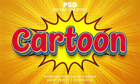 Cartoon Text Effect Free Photoshop Psd File