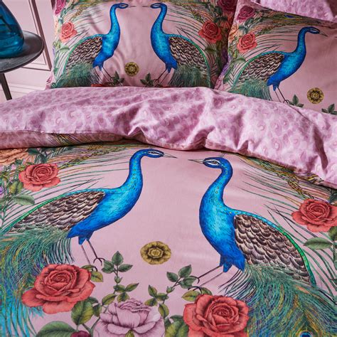 Pink Matthew Williamson Xanadu Peacock Duvet Cover Bedding Set Terrys