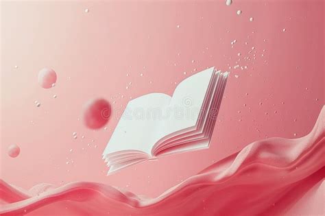 Flying Notebook Mockup Minimalistic Space Aesthetic With Copy Space