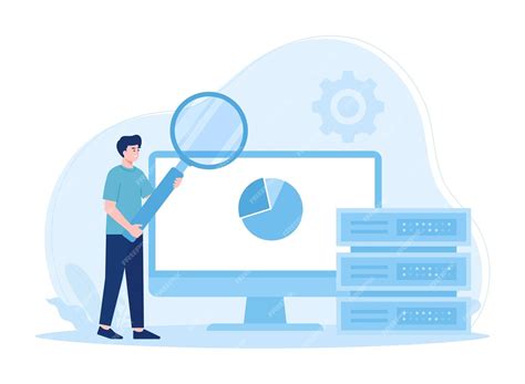 Premium Vector Analysis Of Data Storage On A Computer Concept Flat