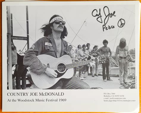Country Joe Mcdonald Woodstock Preprint Signed 10x8 Official Tour