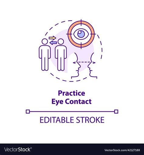 Practice Eye Contact Concept Icon Royalty Free Vector Image