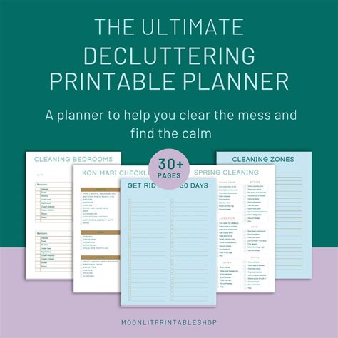 Decluttering Planner Printable Home Reset Journal 30 Pages Instant