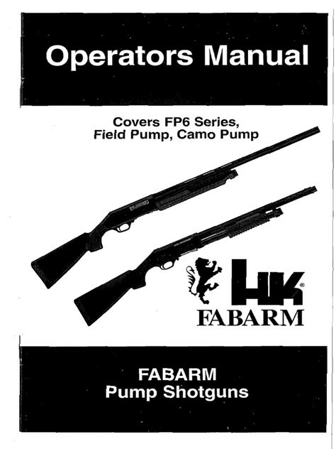 Fabarm Heckler And Koch Fp6 Series Pdf