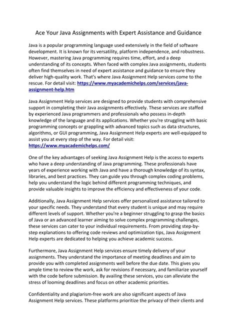 ppt ace your java assignments with expert assistance and guidance powerpoint presentation id