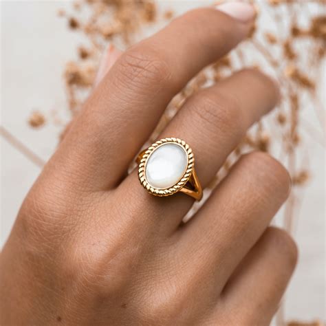 Mother Of Pearl Class Ring