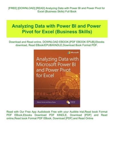 Free Download Read Analyzing Data With Power Bi And Power Pivot