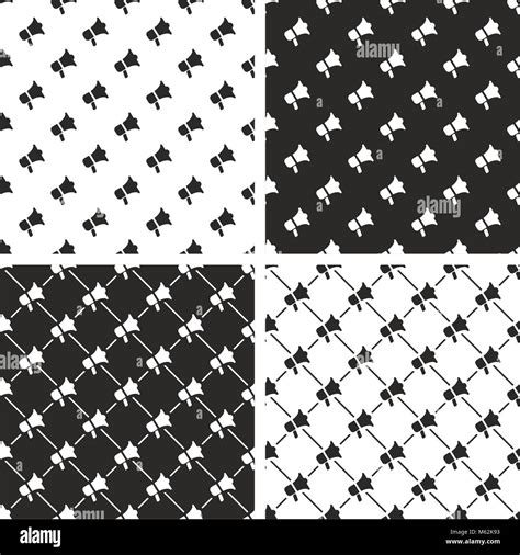 Megaphone Seamless Pattern Set Stock Vector Image And Art Alamy