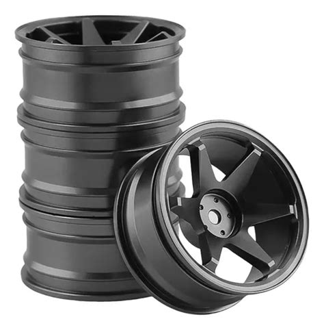 4 Peças De Aro De Cubo De Roda De Metal Rc Para Preto Frete Grátis