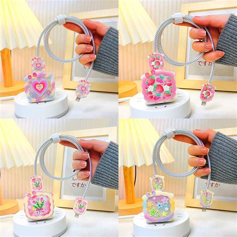 ชุดตัวถนอมสายชาร์จ ลายการ์ตูนน่ารัก 18w 20w สําหรับ Iphone11 12 13 14 15 Pro Max Shopee Thailand