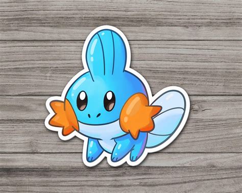 Mudkip Chibi Sticker Fan Art Cute Foodie Sticker Laptop Sticker Vinyl Waterproof Sticker
