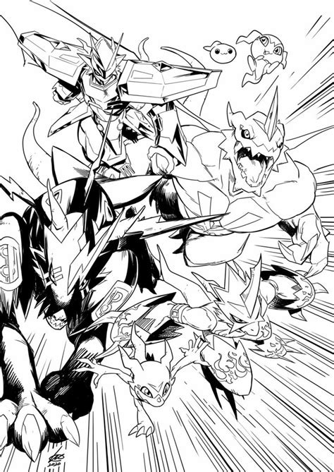 Artstation Digimon Veemon Evolution Line Ivan Fiorelli Digimon Coloring Pages Digimon