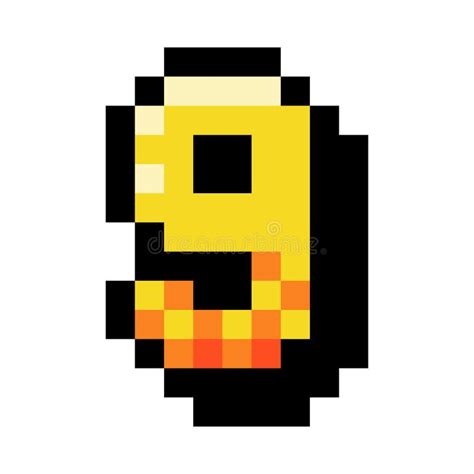 Pixel 8 Bit Número Nove Ou Ilustração Numérica Do Vetor Ilustração Do Vetor Ilustração De