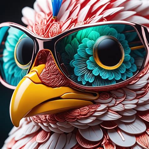 Premium Ai Image Chicken Wearing Sunglasses Ultra Hd Realistic Vivid