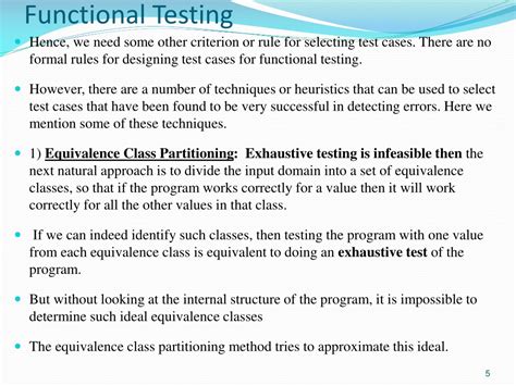 Ppt Functional Testing Equivalence Class Testing Powerpoint