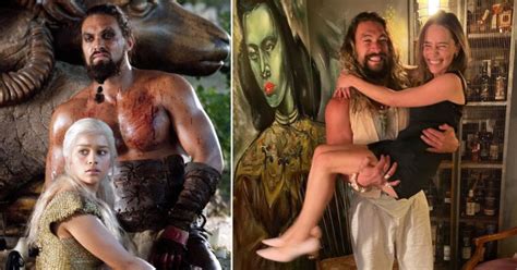 Game Of Thrones Emilia Clarke Reunites With Jason Momoa For Night Out Metro News