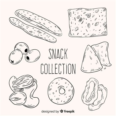 맛있는 간식 모음 무료 벡터