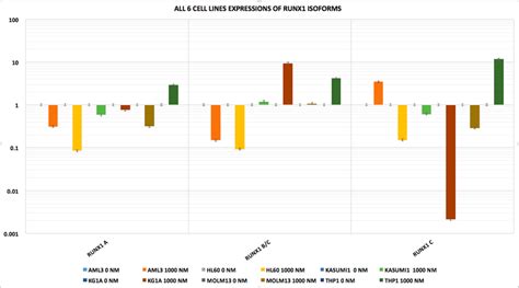 Analysing The Relative Expression Of Aml1 Isoforms In All Six Aml Cell