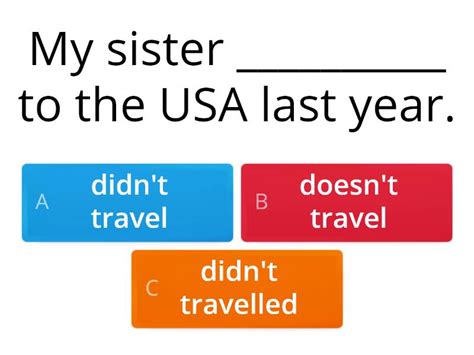 Past Simple Negative Sentence Quiz